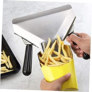 PHENOFICE Double Handle Chip Spatula Chicken Fillet Shovel Fry Bagger Scooper Commercial Fry Scooper Frito Commercial Fry Bagger Popcorn Scooper Cereals Kitchen Scoop Stainless Steel Silver