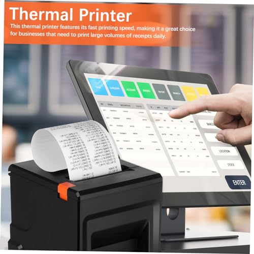 PartyKindom Black Thermal Paper Printer Thermal Pos Printer Abs Receipt Printer for Small Business Thermal Shipping Printer