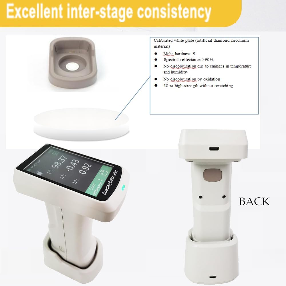 VTSYIQI Paint Spectrophotometer Grating Spectrophotometer Smart Color Measuring Instrument with Φ8mm Φ11mm Measuring Diameter Display Accuracy 0.01 D/8 SCI Structure Repeatability ΔE*ab≤ 0.04