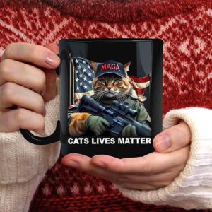 HIPPO HUG Cats Lives Matter Funny Trump 2024 Cat MAGA Black Mug - MG9a00d2adMug (Black, 11oz)