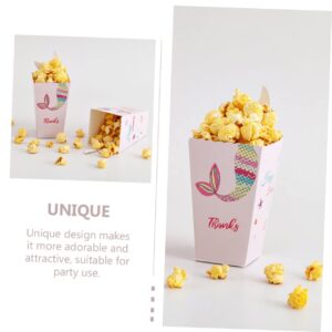 CIYODO 12pcs Boxes Mermaid Chip Box Snack Paper Cones Popcorn Containers Boxes Party Snack Container Poppin Popcorn Food Containers Boom Chicka Popcorn Snacks Container Popcorn Cartons