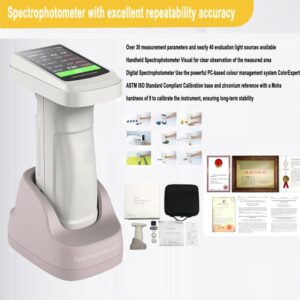 VTSYIQI Paint Spectrophotometer Grating Spectrophotometer Smart Color Measuring Instrument with Φ8mm Φ11mm Measuring Diameter Display Accuracy 0.01 D/8 SCI Structure Repeatability ΔE*ab≤ 0.04