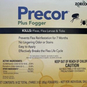 Precor Plus 3 can Fogger - Large Area Flea Treatment | Premium USA Supply Gloves for Safe Eradication | USA Supply Pest ID Card