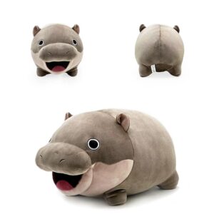 moo deng hippo plush,cute pygmy hippo plushie toy,2024 moo deng hippo plushies soft plush toy for kids fans,soft baby hippopotamus stuffed animal pillow (moo deng)