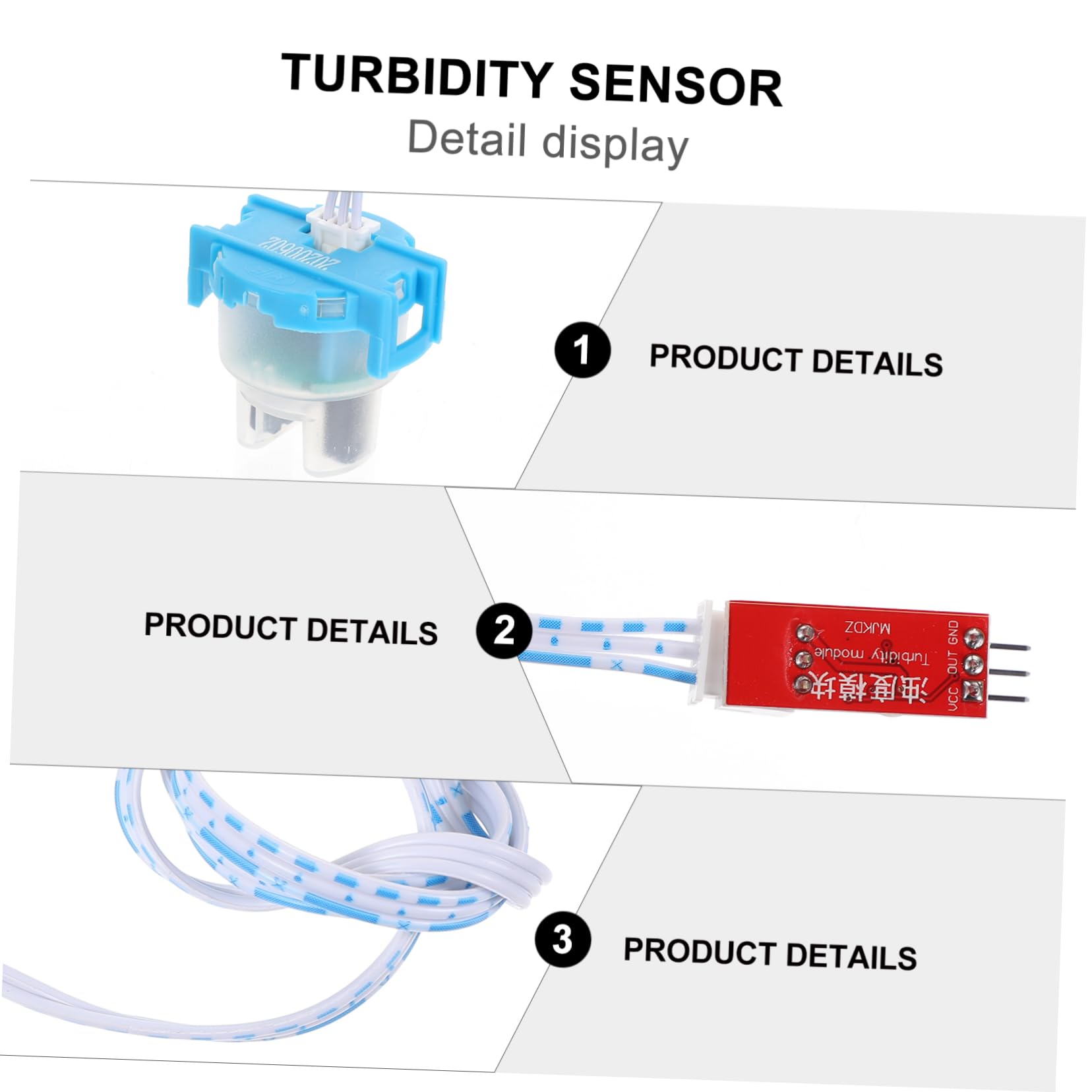 OUNONA Module Industrial Turbidity Sensor Dishwasher Turbidity Sensor Turbidity Tester 3.3-5v Turbidity Water Quality Detection Turbidity Transducer Water Turbidity Sensor Plastic Blue