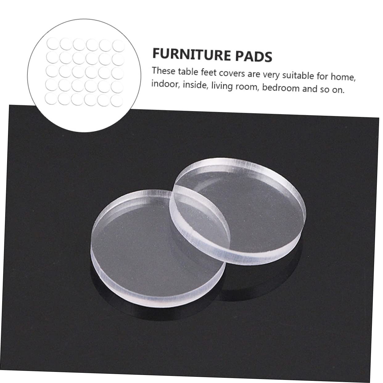 Cabilock 30pcs Gasket Furniture Protectors Leg Protectors for Chairs Table Leg Pads Bumper Protective Pads Furniture Protect Pads Furniture Gripper Clear Desk Protector Transparent Rubber