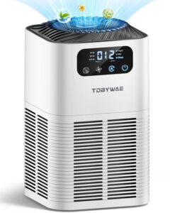 air purifiers for home, tdbywae air purifiers for large room up to 1076 ft², h13 true hepa filter with fragrance sponge, 25 db quiet air purifiers for bedroom smoke pet dander dust pollen odor-white