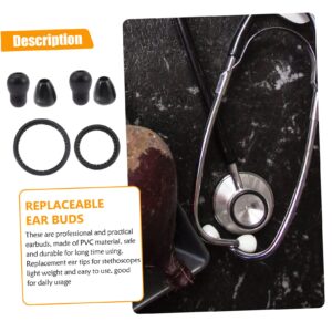 MUCKLILY 1 Set Accessory Set Spare Parts Kit Cardiology Accessories Earpiece Replacement Parts Tube Replacement Black