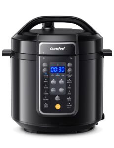 comfee’ 9-in-1 electric pressure cooker, 14 presets instant multi cooker olla de presion non-stick pot yogurt maker rice cooker slow cooker sauté steamer 6 quarts black