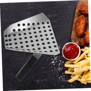 PHENOFICE French Fries Shovel Speed Scooper Kitchen Grain Scoop Popcorn Scooper Popcorn Scoop for Popcorn Machine Commercial Popcorn Scoop Snack Shovel Food Scoop Silver Stainless Steel