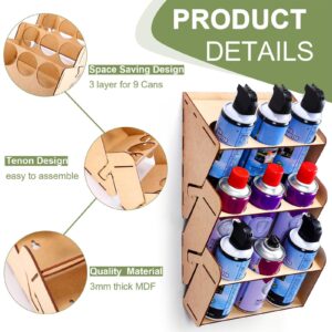 Paint Bottle Organizer Spray - 3-Layer Spray Paint Storage | 9-Can Paint Can Holder Spray | Spray Can Holder | Paint Bottle Organizer Spray Paint Rack | Can Spray Can Rack Paint Can Holder For Worksho