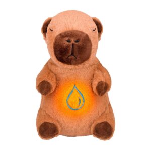 huvqianu capybara plush toy, soothing stuffed animals, light-up plush doll, stress relief plushie, musical plush toy, soft capybara pillow, breathing plush toy for adults and kids