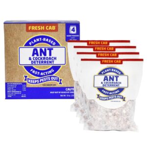 fresh cab ants & cockroaches deterrent - indoor botanical pest control - safe for kids & pets when used as directed - made with peppermint essential oil - 12-pack (3)