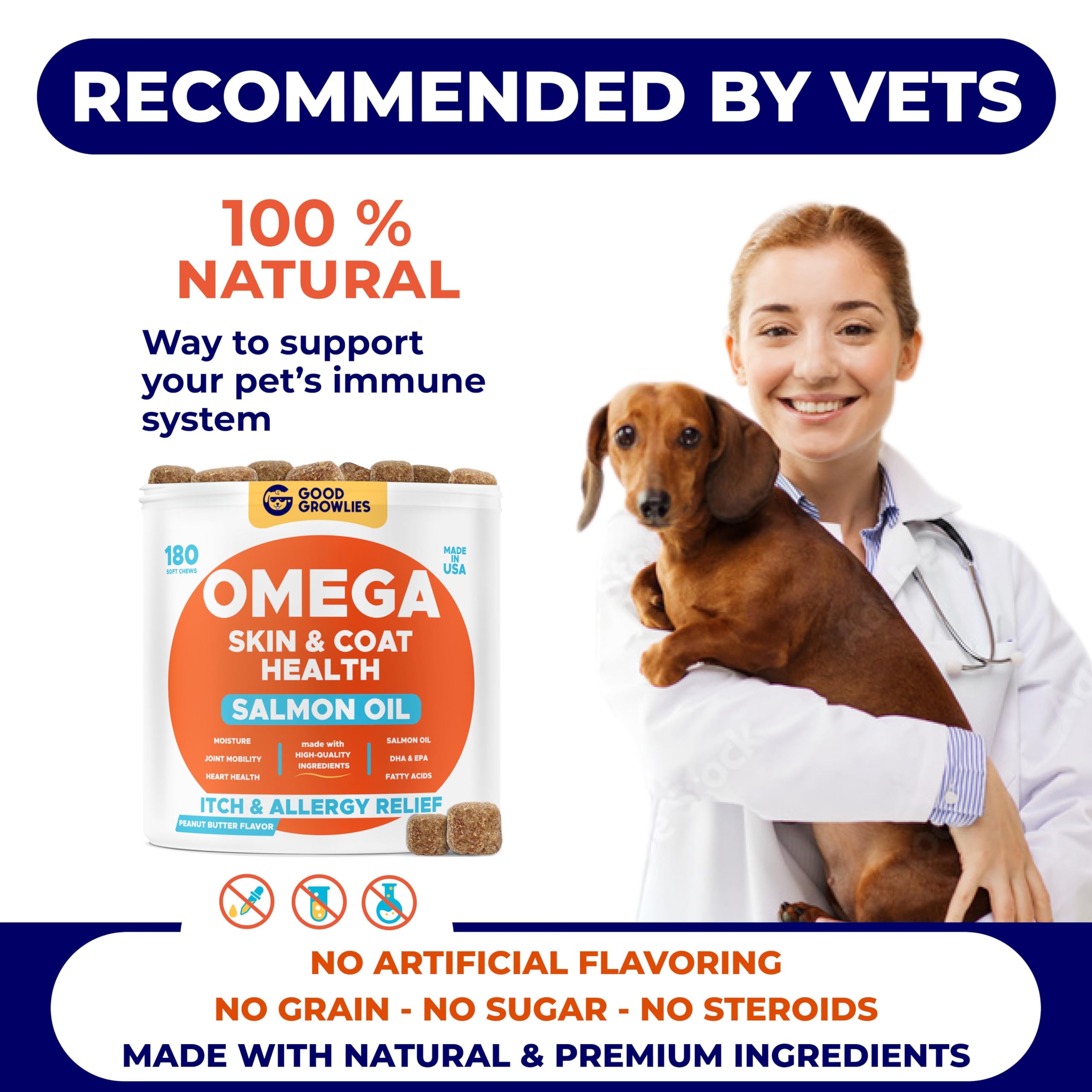 Omega 3 + Dog Allergy Bundle - Skin & Coat Chews + Anti-Itch Relief Supplement - Omega 3 Fish Oil, EPA&DHA Fatty Acids - Itchy Skin & Paw Licking Relief + Allergy Support - 540 Chews - Made in USA