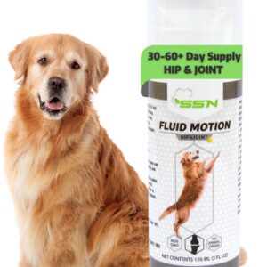 SSN Fluid Motion - Hyaluronic Acid for Dogs 30-60+ Day Supply - Liquid Joint Supplement for Senior Dogs - Apple Flavor - Hip & Joint Support, Mobility, and Comfort - Glucosamine Alternative (150ml)