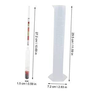 BIUDECO 1 Set American Attenuation Meter Wine Makin Brewing Tool Wine Hydrometer Brewing Hydrometer Beer Hydrometer Mead Making Kit Hydrometer Tester Measuring Cylinder Plastic