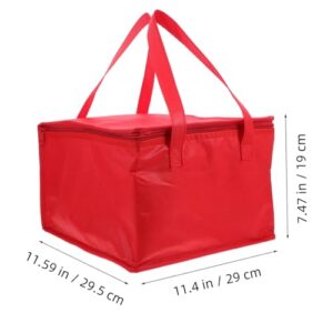 FUNOMOCYA 2pcs Insulation Ladies Tote Reusable Grocery Carrier Catering Mens Tote Heavy Duty Insulated Waterproof Pizza Warmer Wine Door Dash Red Aluminum