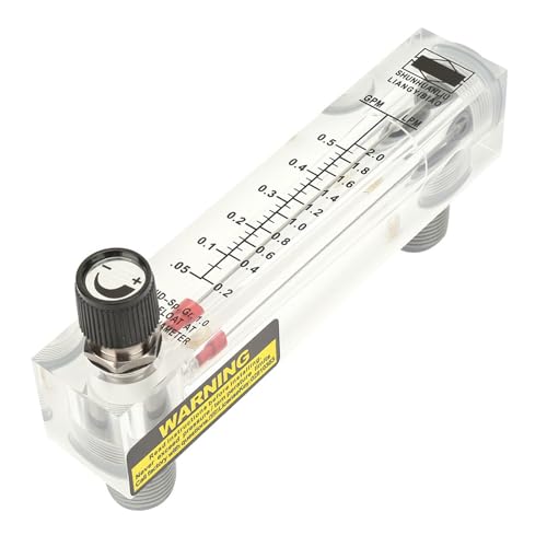 Liquid Flowmeter 0.1,0.5GPM Knob Panel Type Meter for Accurate Liquid Measurement Compact Design with Transparent Acrylic Body Ideal for Various Liquid Applications