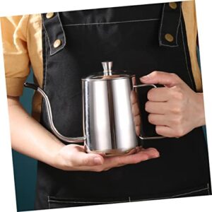 PAMINGONO Coffee Pot Mini Tea Kettle Coffee Spout Coffee Kettle Espresso Coffee Coffee Maker for Camping Tea Pitcher with Lid Spout Kettle Stainless Steel Silver