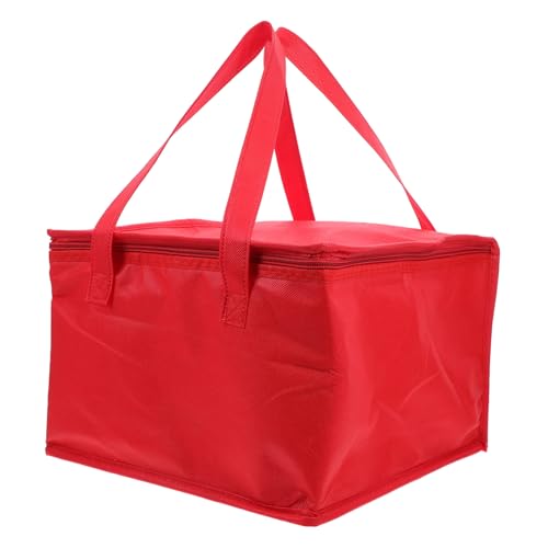 FUNOMOCYA 2pcs Insulation Ladies Tote Reusable Grocery Carrier Catering Mens Tote Heavy Duty Insulated Waterproof Pizza Warmer Wine Door Dash Red Aluminum