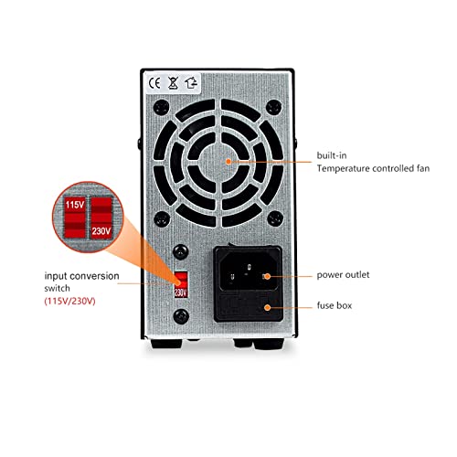 Adjustable DC Power Supply 30V 10A LED Digital Display Lab Power Supply 60V 5A Voltage Regulator 120V3A for Phone Repair(4Digits 120V 3A)