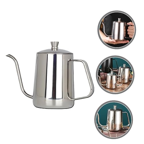 PHENOFICE Coffee Pot Espresso Pot Gooseneck Water Kettle Gooseneck Kettle Stovetop Drip Coffee Maker Kettle Coffee Maker Mini Spout Teapot Stainless Coffee Maker Silver Stainless Steel