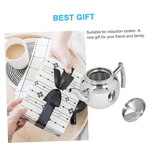 FELTECHELECTR 1pc Stainless Steel Teapot Tea Kettle Tea Maker Pot Coffee Espresso Machine Drip Coffee Maker Blooming Tea Containers Heating Water Pot Water Boiling Container Tea Strainer