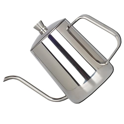 PAMINGONO Coffee Pot Mini Tea Kettle Coffee Spout Coffee Kettle Espresso Coffee Coffee Maker for Camping Tea Pitcher with Lid Spout Kettle Stainless Steel Silver