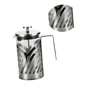 Mikinona 304 Heat Resistant Coffee Pot Concentrated Coffee Multi-function Coffee Pot Filter Teapot Machine Espresso Coffee Filter Pot Espresso Ground Coffee Fashion Coffee Pot Silver