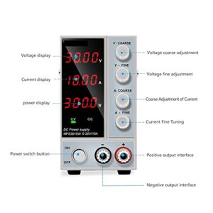 Adjustable DC Power Supply 30V 10A LED Digital Display Lab Power Supply 60V 5A Voltage Regulator 120V3A for Phone Repair(4Digits 120V 3A)