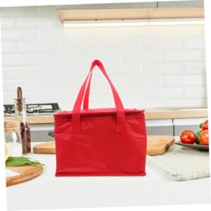 FUNOMOCYA 2pcs Insulation Ladies Tote Reusable Grocery Carrier Catering Mens Tote Heavy Duty Insulated Waterproof Pizza Warmer Wine Door Dash Red Aluminum