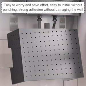 LXBAMKEA Water Heater Pipeline Blocking Plate, Kitchen Pegboard Organizer Kit, Gas Pipe Shielding Cover, Wall Mount Display Panel for Home Office Bathroom Garage, Storage Rack((W x D x H) 35x17x30CM)