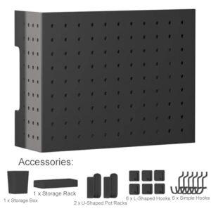 LXBAMKEA Water Heater Pipeline Blocking Plate, Kitchen Pegboard Organizer Kit, Gas Pipe Shielding Cover, Wall Mount Display Panel for Home Office Bathroom Garage, Storage Rack((W x D x H) 35x17x30CM)