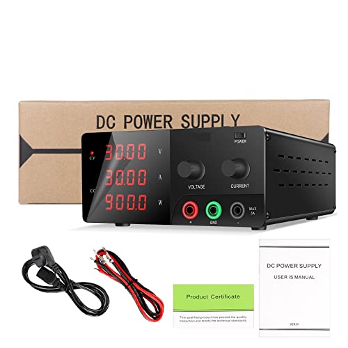 DC Power Supply, DC Power Supply 60V 20A Laboratory 100V 10A 200V 5A Stabilized Adjustable Variable Digital Regulated Bench Source 30V 30A 40A,Electroplating DIY(30V 40A)