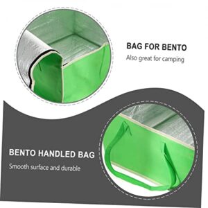 BUGUUYO 1pc Bag Insulated Grocery Cooler for Car Cooler Baskets Car Cooler Drink Carrier for Take- Out Weighing Bottle Insulated Lunch Tote Waterproof Tote Green Non-Woven Fabric