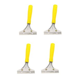 mikinona 4pcs cleaning blade stovetop griddle grill scraper utility scraper wall scraper paint scraper floor scraper tile tools wallpaper tools floor squeegee yellow aluminum alloy