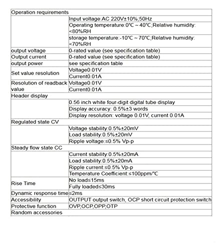 DC Power Supply, 60V 50A Bench Source Laboratory Dc Stabilized Power Supply Adjustable Variable Digital Regulated Power Supply 100V 20A,Electroplating DIY(KPS6030D 0-60V 0-30A)