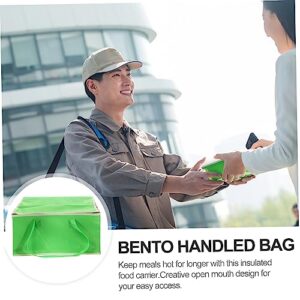 BUGUUYO 1pc Bag Insulated Grocery Cooler for Car Cooler Baskets Car Cooler Drink Carrier for Take- Out Weighing Bottle Insulated Lunch Tote Waterproof Tote Green Non-Woven Fabric