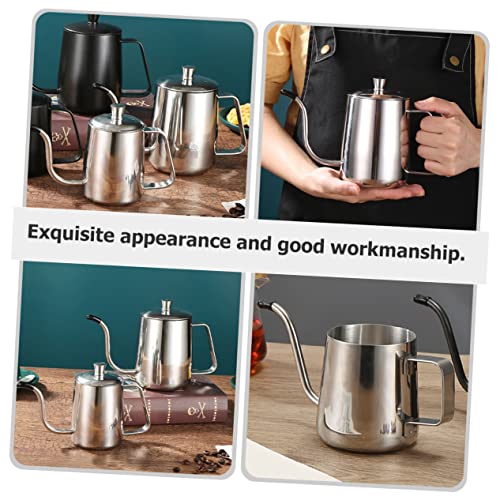 PHENOFICE Coffee Pot Espresso Pot Gooseneck Water Kettle Gooseneck Kettle Stovetop Drip Coffee Maker Kettle Coffee Maker Mini Spout Teapot Stainless Coffee Maker Silver Stainless Steel