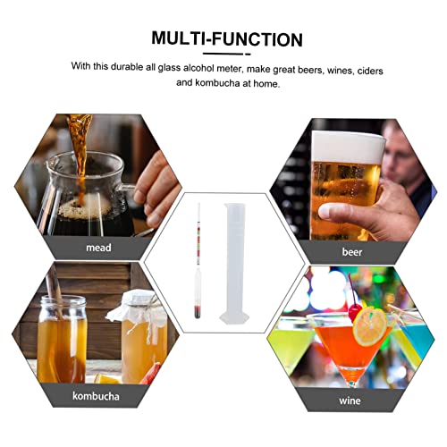 MOLUCKFU 1 Set American Attenuation Meter Proofing Distilled Spirits Beer Brewing Tools Home Brewing Supplies Wine Hydrometer Measuring Cylinder Hydrometer Alcohol Mead Kit Glass