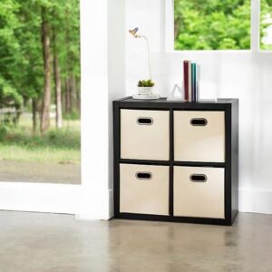 4 Cube Storage Organizer, Black and Beige (1 PK)