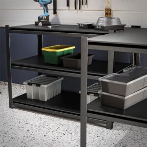 IKGH 5-Shelf Toolless Steel Garage Storage Shelving, 72" H x 48" W x 24" D, 4,000lb Capacity, Pewter Gray with Black Shelves