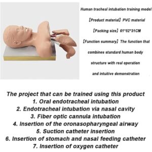 Oral Nasal Intubation Manikin,First Aid Tracheal Intubation with Alarm Function,Intubation Manikin Airway Management Trainer Advanced Human Tracheal Intubation Model