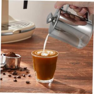 CRILSTYLEO 1 PC 350 Stainless Steel Cup Espresso Ground Coffee Milk Frothing Holder Steaming Pitcher Cappuccino Machine Tea Creamer Frothing Cup Pouring Jug Kettle Storage Container Silver