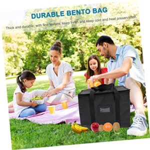 COLLBATH 2pcs Insulation Bags Food Bag Restaurant Insulated Bag Jumbo Insulated Bag Shopping Cart Bags for Groceries Food Bag Lunch Bag Insulated Grocery Shopping Bags Black Woven