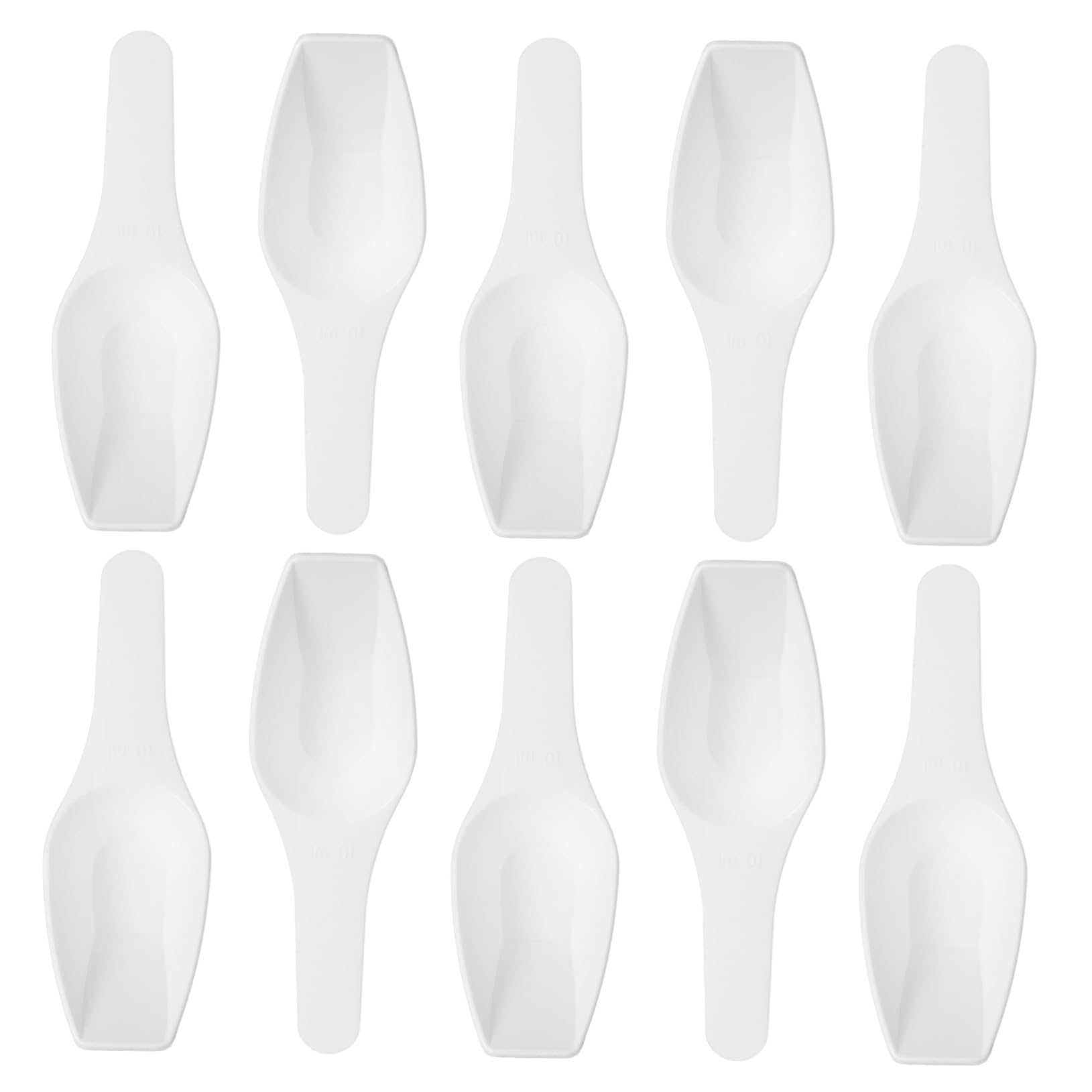 ROMISBABA 10pcs Weighing Spoon Plastic Weighing Sample Scoop Ice Scooper Popcorn Scooper Plastic Scoop Ice Scoop Plastic Ice Cube Scoop for Freezer Bin Plastic Spoons Scoop Shovel White Pp