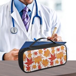 Rnyleeg Fall Stethoscope Carrying Bag for Nurse Portable Medical Stethoscope Accessories Travel Holder Nurse Doctor Essential Maple Leaf Print