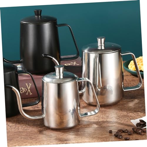 PHENOFICE Coffee Pot Espresso Pot Gooseneck Water Kettle Gooseneck Kettle Stovetop Drip Coffee Maker Kettle Coffee Maker Mini Spout Teapot Stainless Coffee Maker Silver Stainless Steel