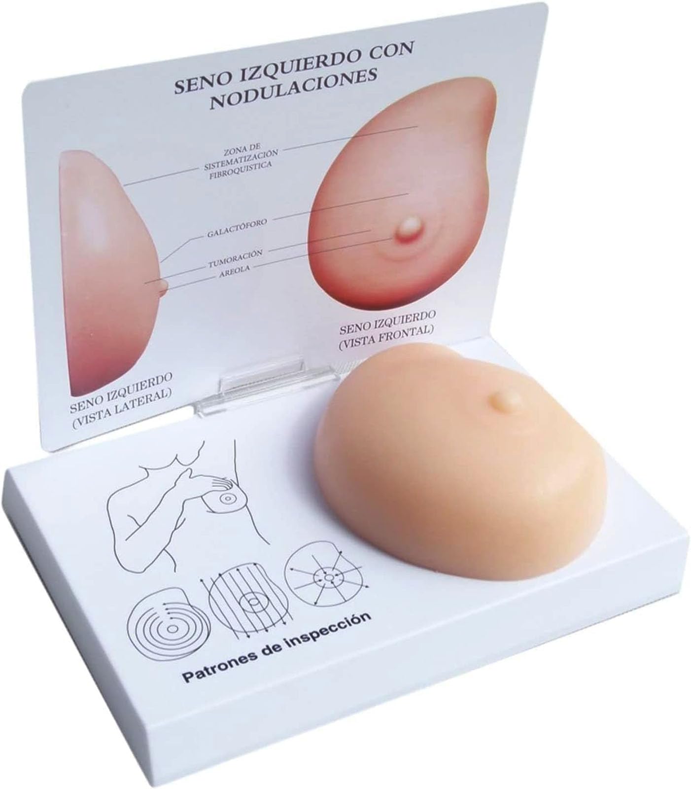 Silicone Breast Model Manikins Medical Teaching Soft Silicone Breast Model Pathological Single Breast Self-Examination Model with Benign Tumor Foreign Body