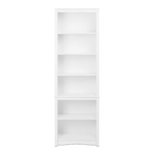 IKGH Home Office Modern 80" Tall Bookcase with Adjustable Shelves, White